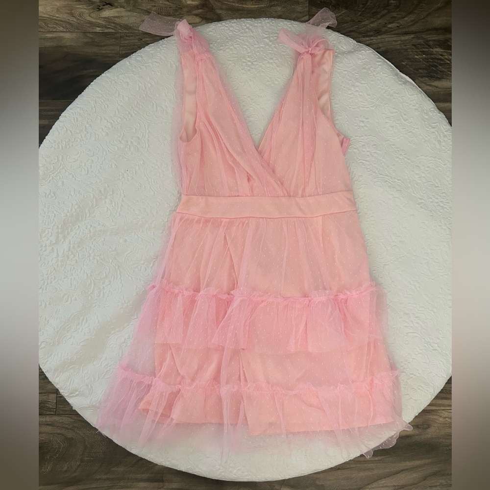 Pastel Pink Tinsel Flowy Barbie Dress - Gem